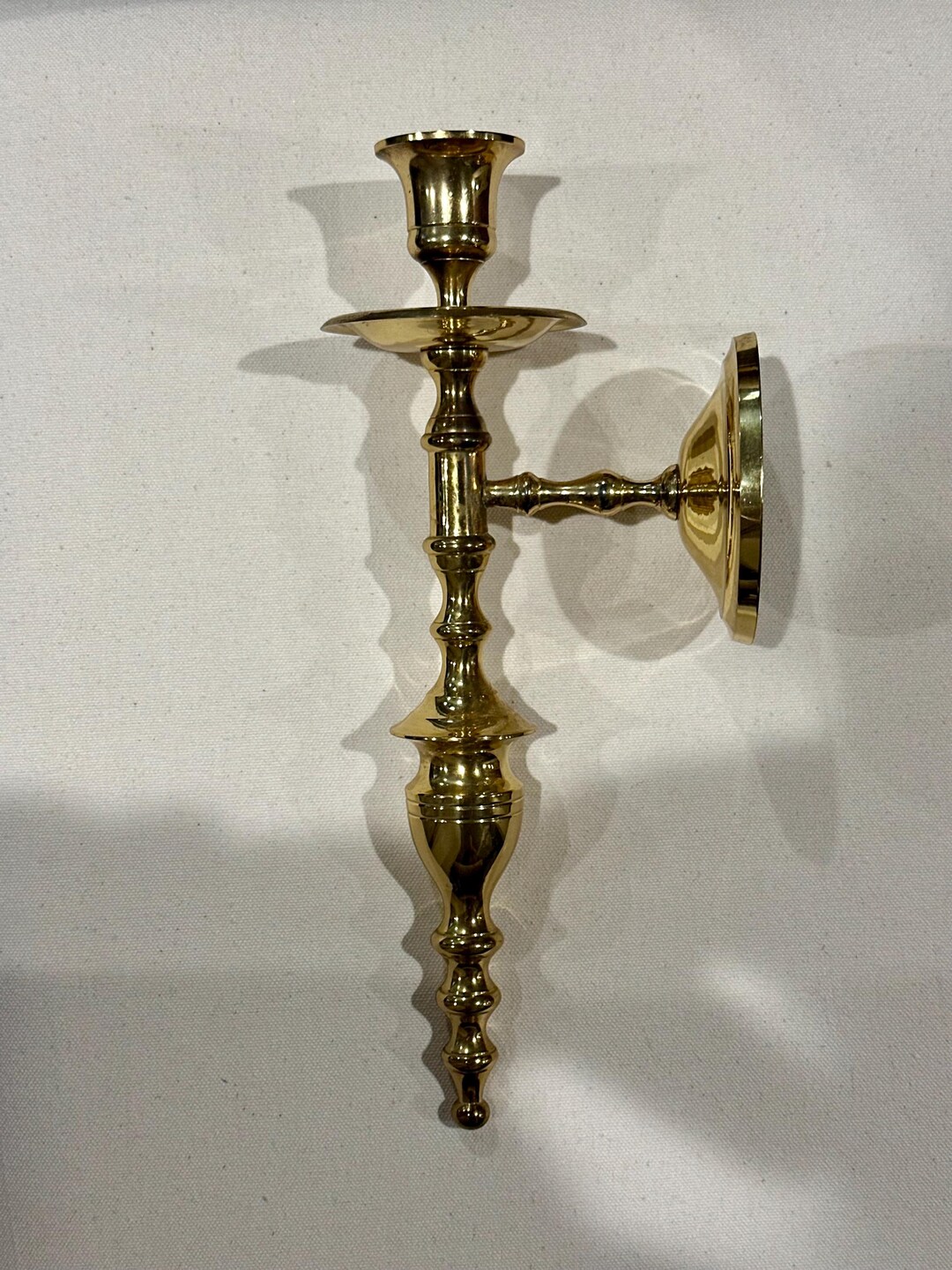 Vintage Brass Wall Candlestick Holder. 11 Inches Long and 5 Inches From ...