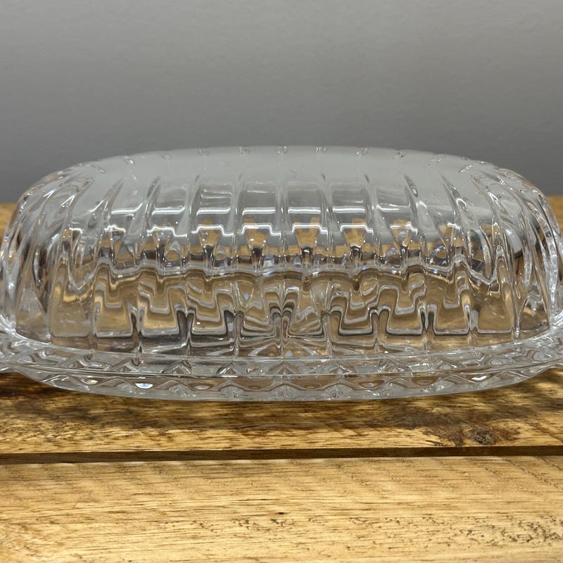 Mikasa Glass Butter Dish - Etsy