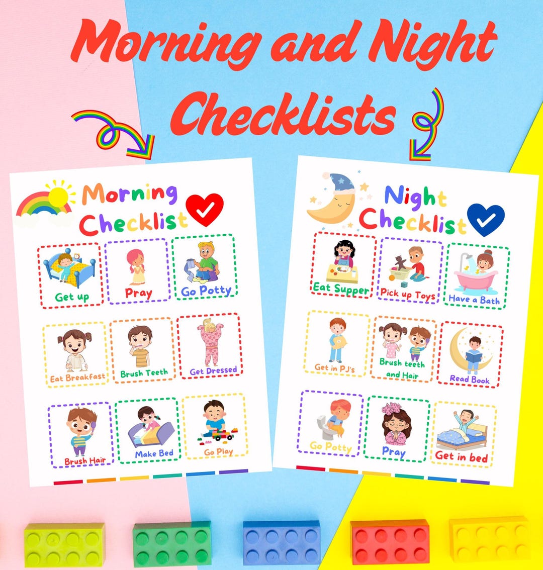 Bedtime Routine for Kids Morning Routine Checklist Printable ...