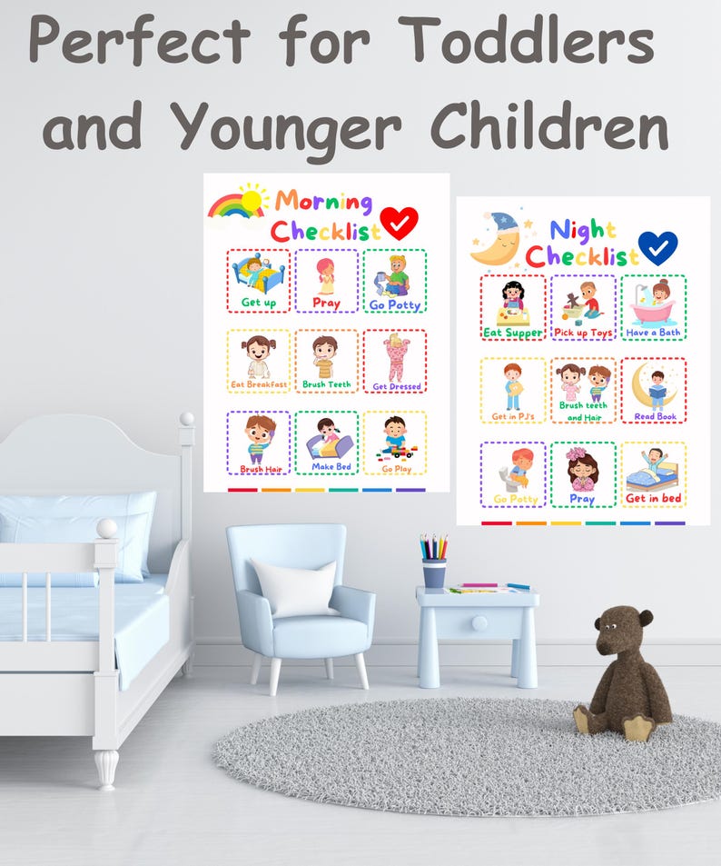Bedtime Routine for Kids Morning Routine Checklist Printable ...