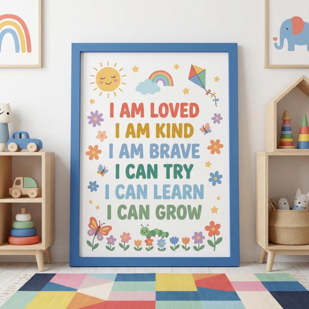 Kids Affirmation Wall Art Printable Nursery Positive Affirmations ...