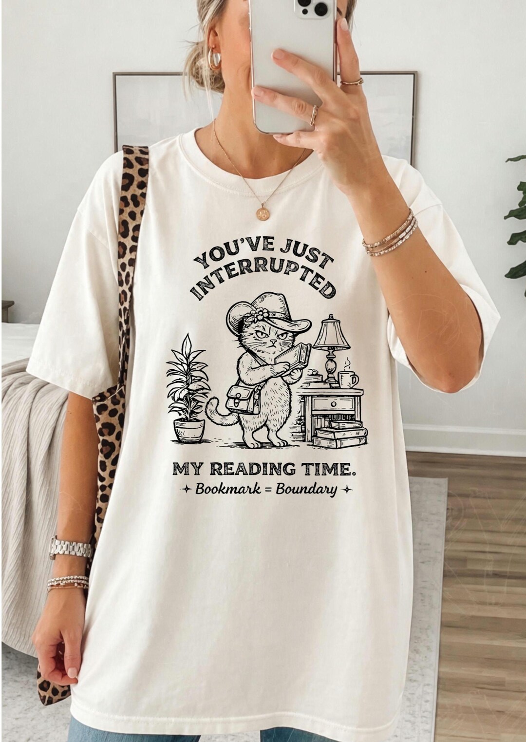 Funny Cat Book Shirt Just Interrupted My Reading Time Shirt Introvert ...