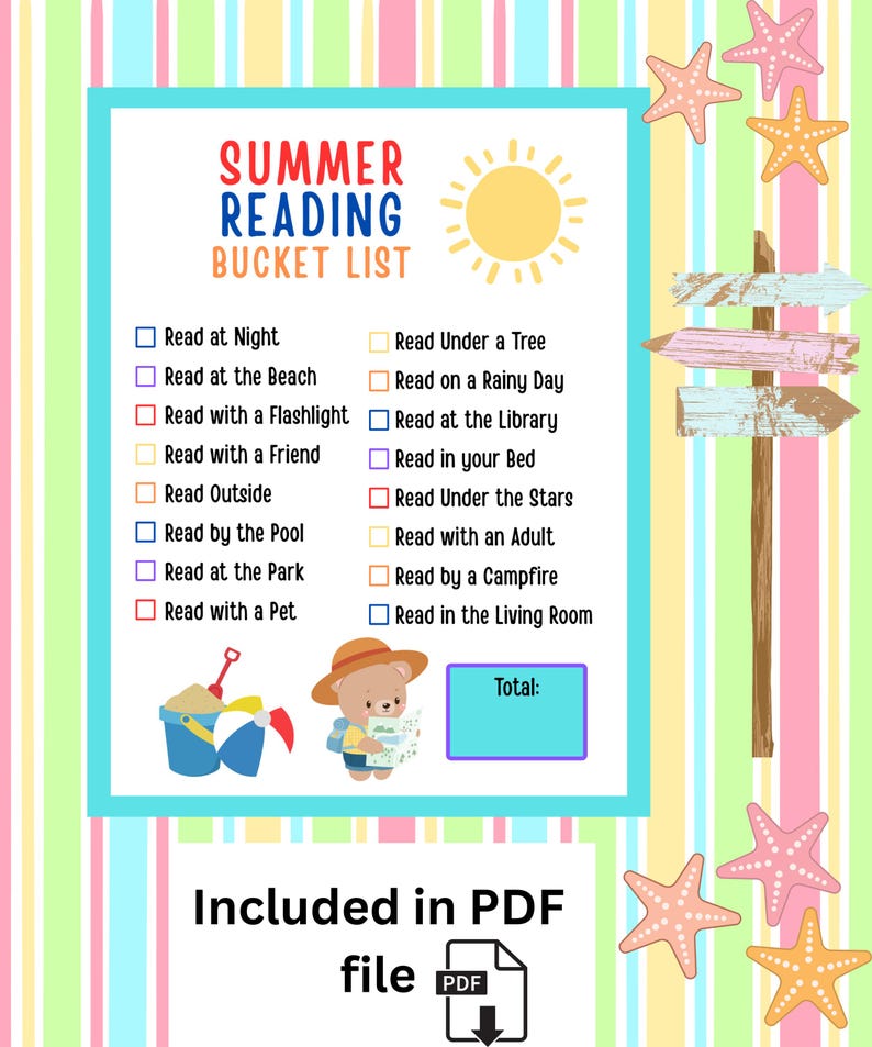 Summer Reading Chart Summer Reading Log, Reading Log for Kids, Kids ...