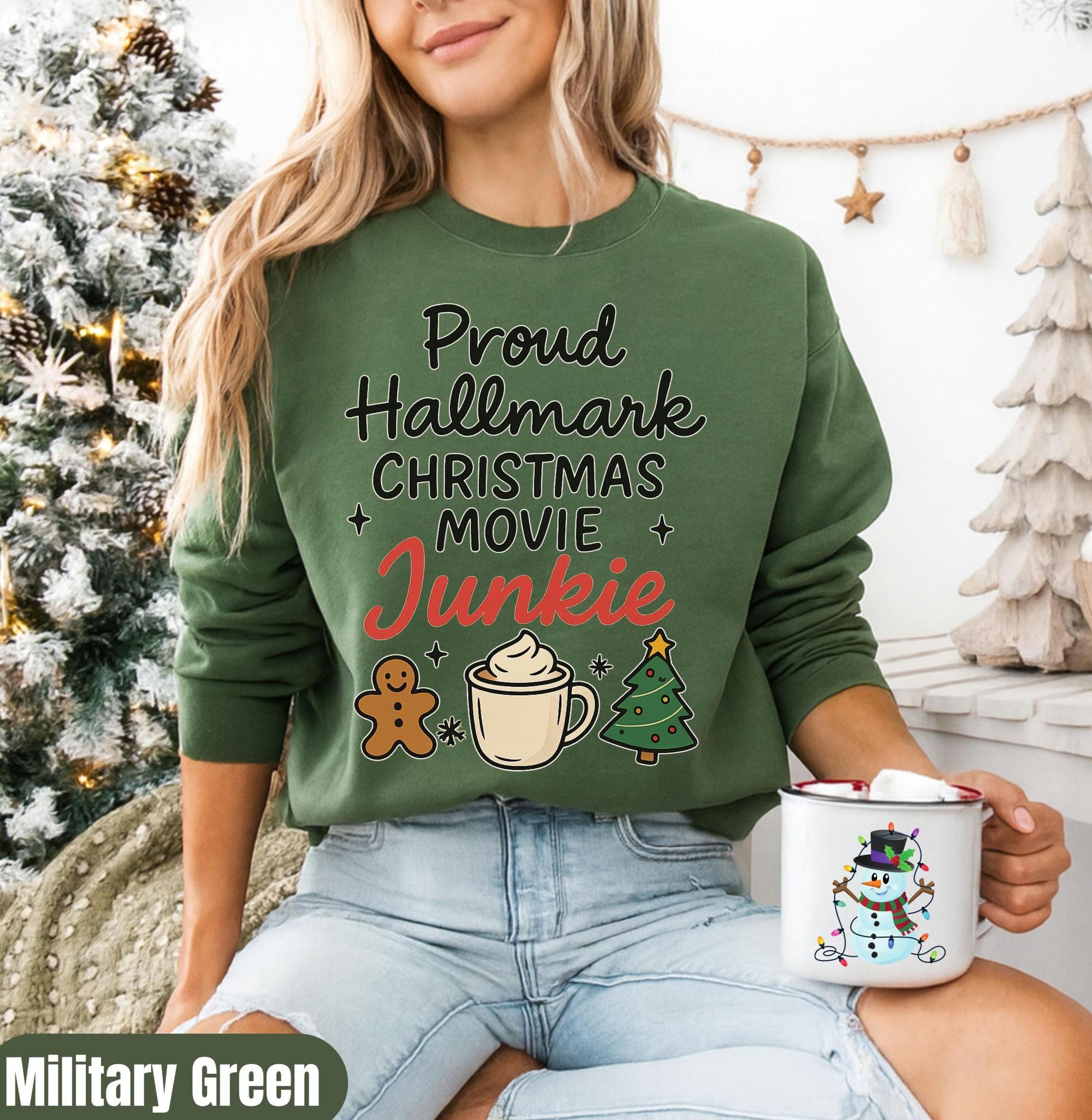 Hallmark Christmas Movie Junkie Sweatshirt, Cozy Winter Gift, Xmas ...