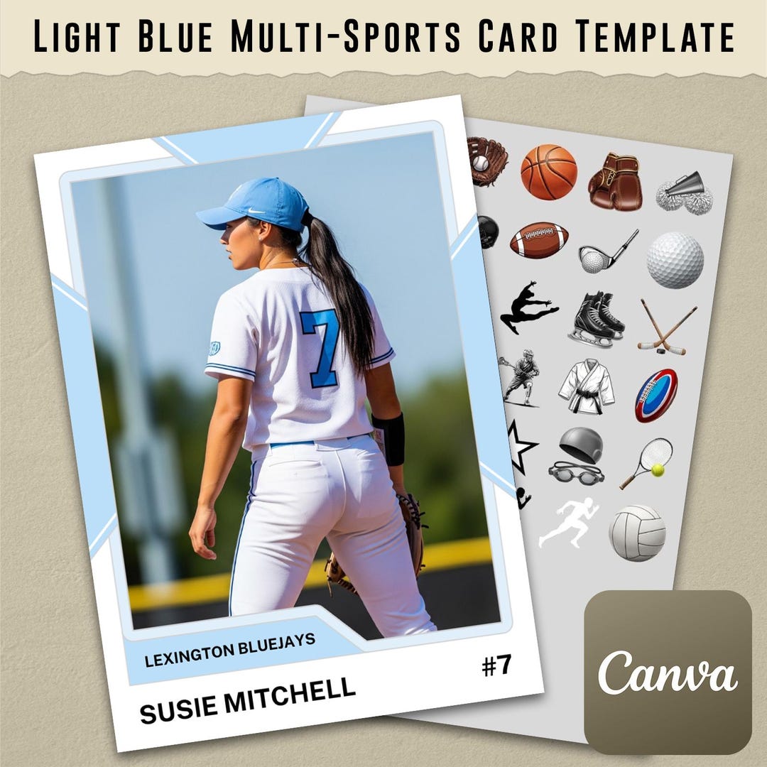 Light Blue Universal Multi-sport Trading Card Template #1 on Canva ...