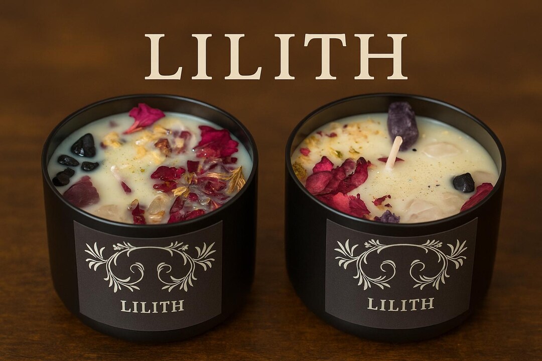 Goddess Lilith Candles in Black Tin 4 Oz and 8 Oz Handmade Candles, Soy ...