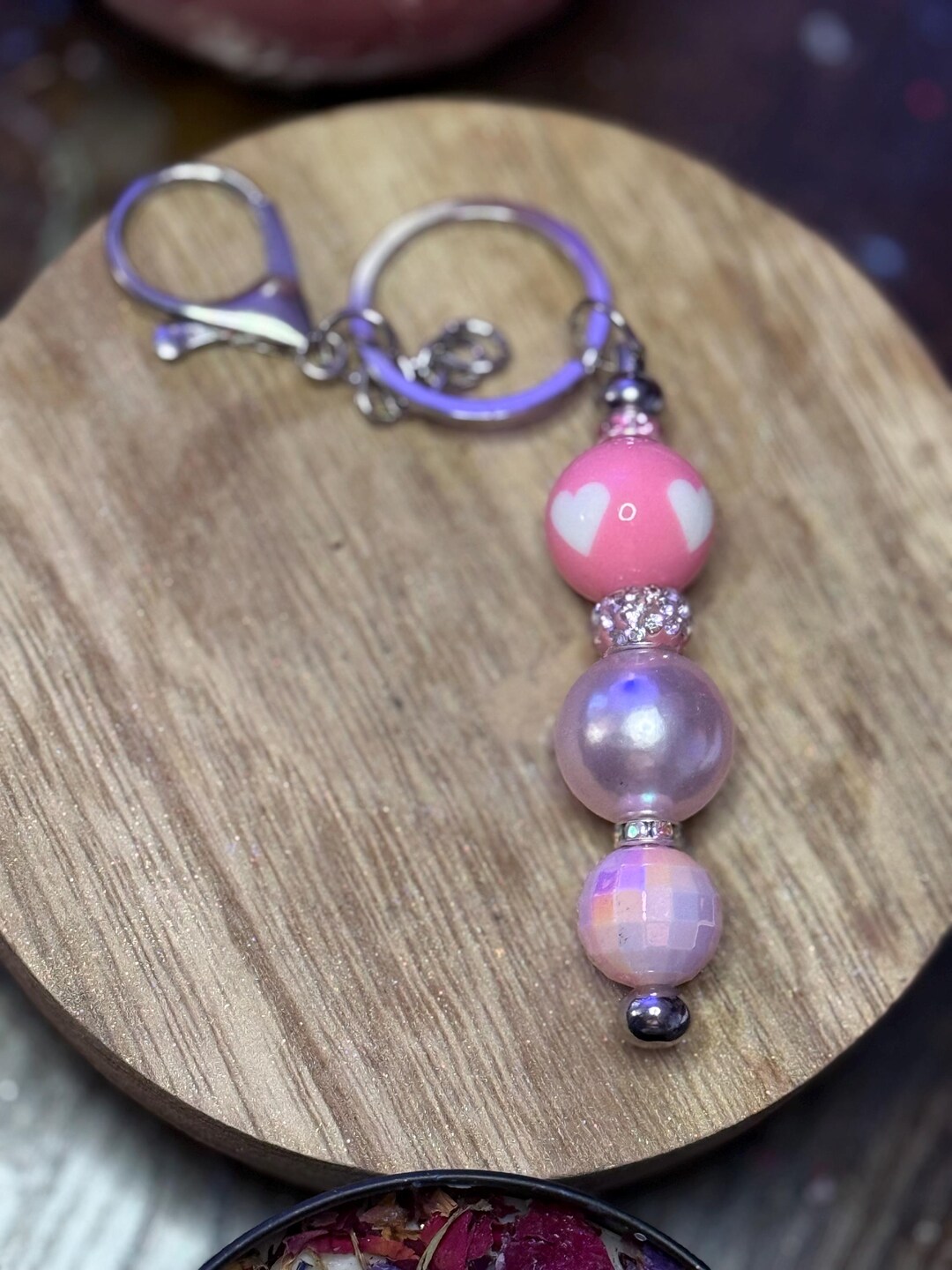 Pink Beaded Keychain | Handmade Aesthetic Keychain | Self Love Gift ...