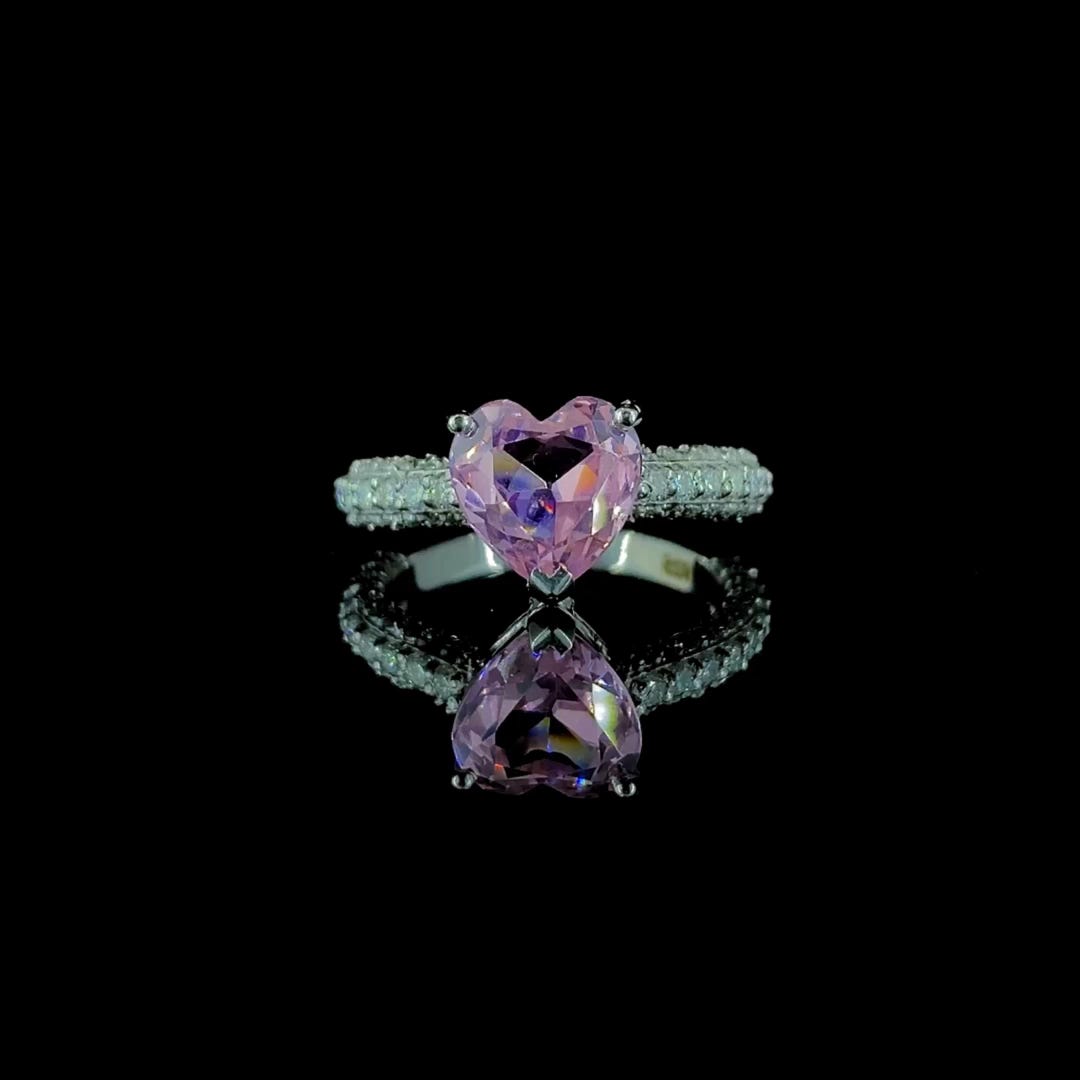 Barbie Ring, 1.32 Ct Heart Cut Pink Simulated Diamond Engagement Ring ...
