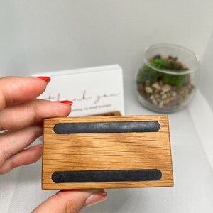 Wooden Card Holder | Wooden Business Card | Handmade Desk Organiser ...