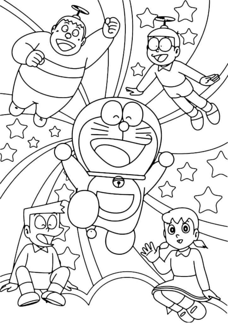 Super Cute Designs of Doremon, Bold & Easy Printable PDF , Adult and ...