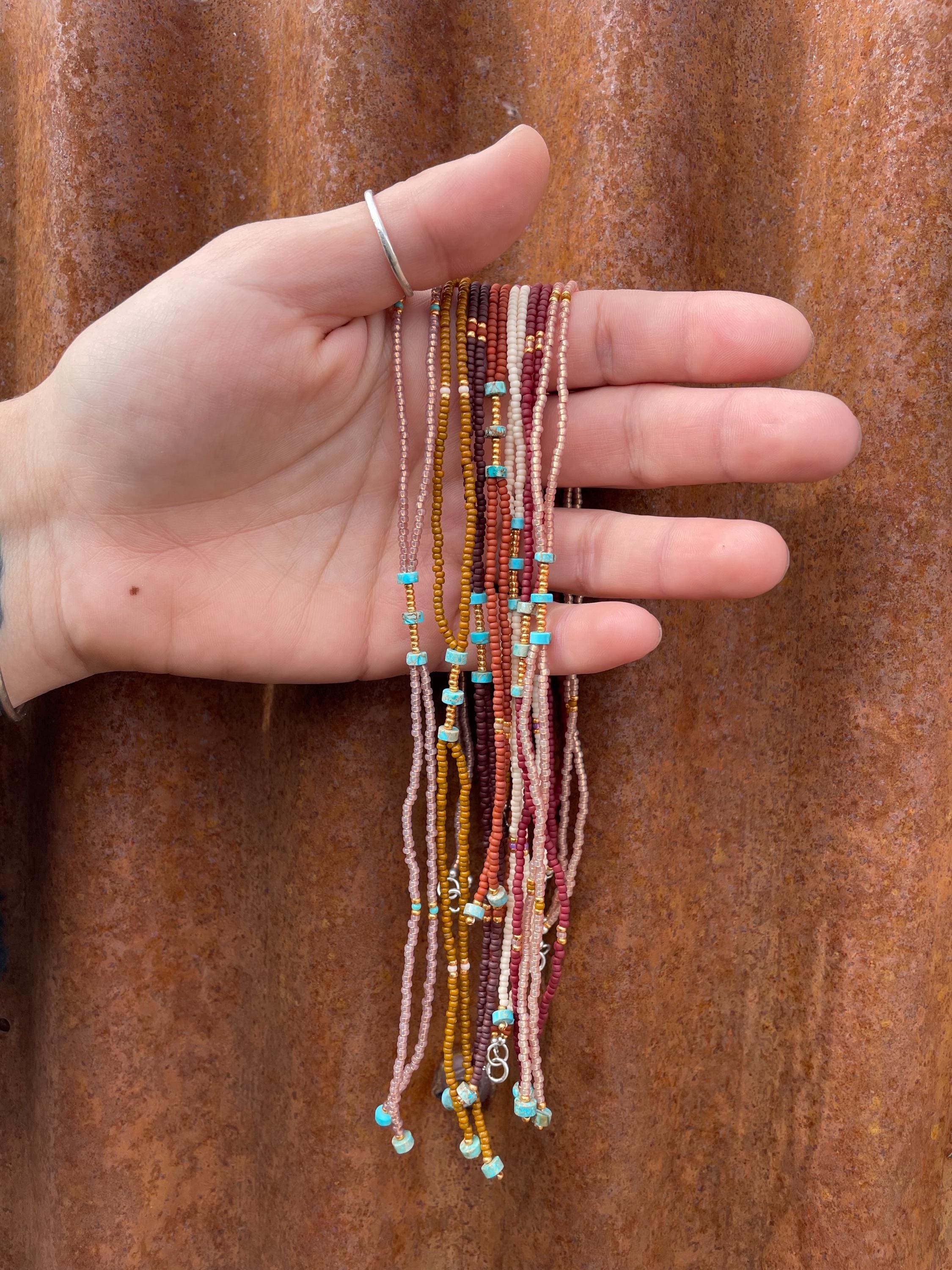 Turquoise & Seed Bead Bolo Necklace - Ox Blood | Elegant Western ...