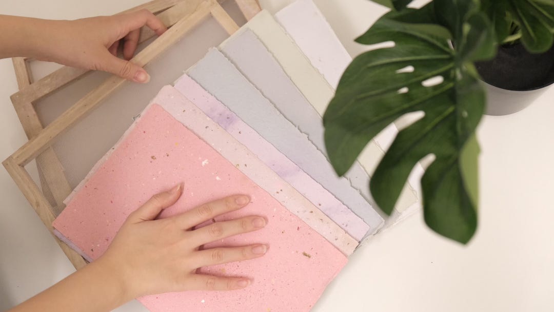 16*26cm Handmade Recycled Paper | Sheets Eco-friendly Deckle Edge Paper ...