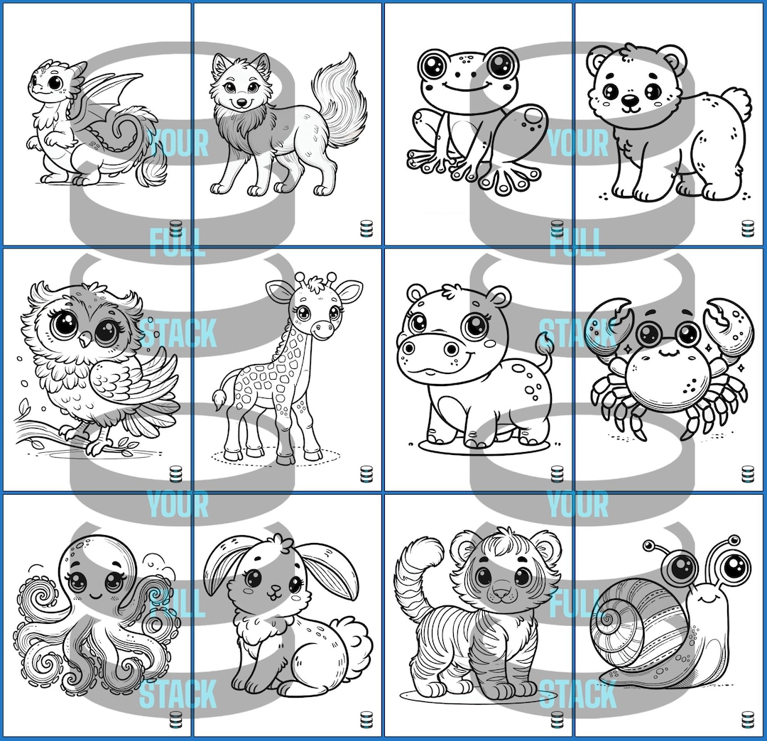 46+ Printable Animal Color Sheets - Etsy