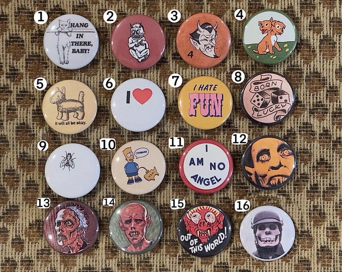 Vintage Inspired Pins - Reproduction Pinback Buttons Handmade Retro ...