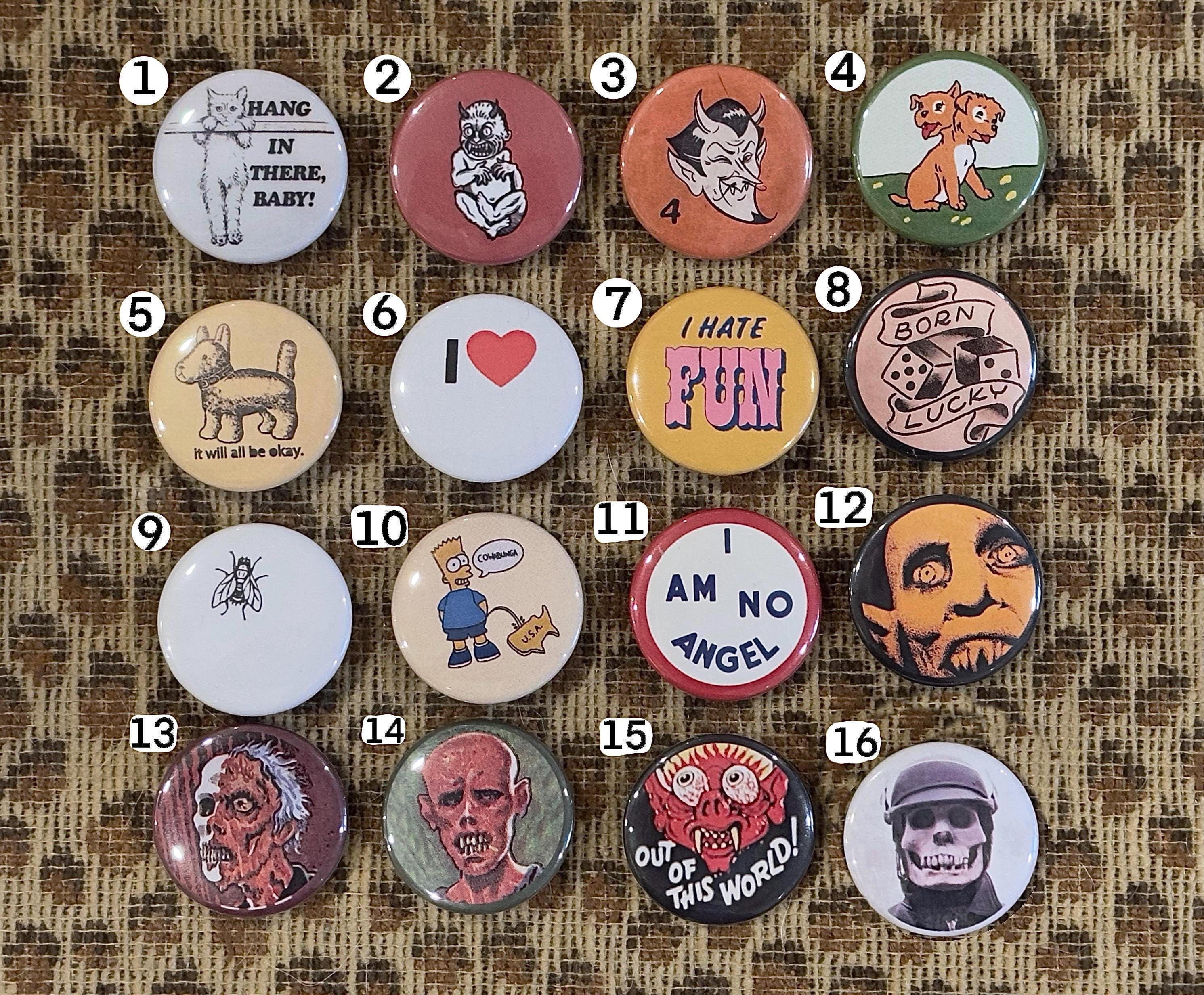 Vintage Inspired Pins - Reproduction Pinback Buttons Handmade Retro ...