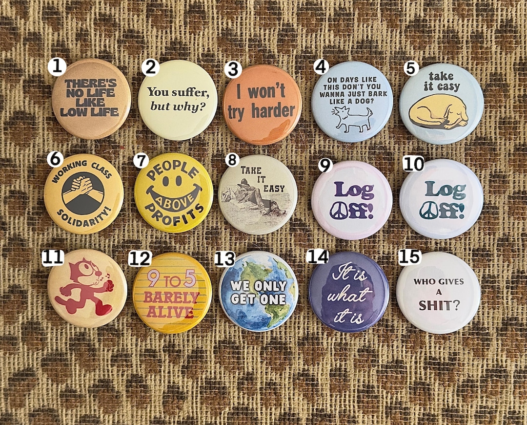 Vintage Inspired Pins - Reproduction Pinback Buttons Handmade Retro ...