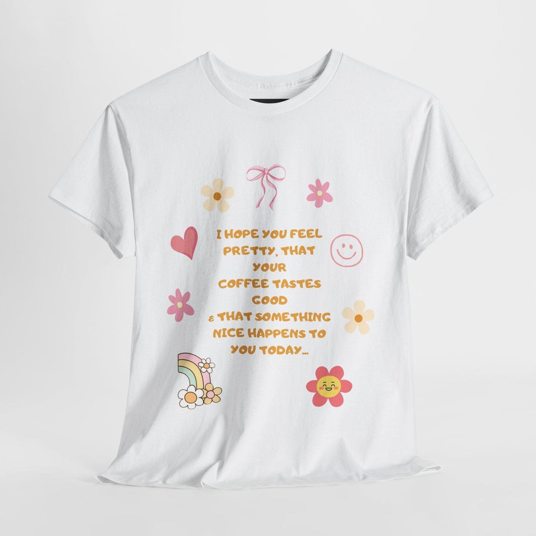 Inspirational Message Cotton Tee, Feel Pretty T-shirt, Cute Casual Wear ...
