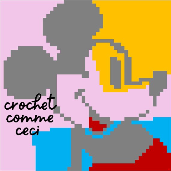 Mickey Mouse andy Warhol Portrait C2C Pattern - Etsy