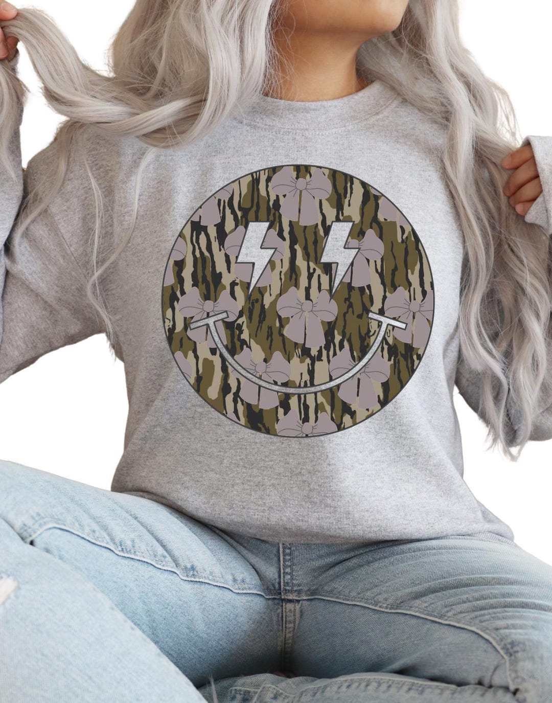 Smiley Face Country/preppy Camo PNG Digital Download - Etsy