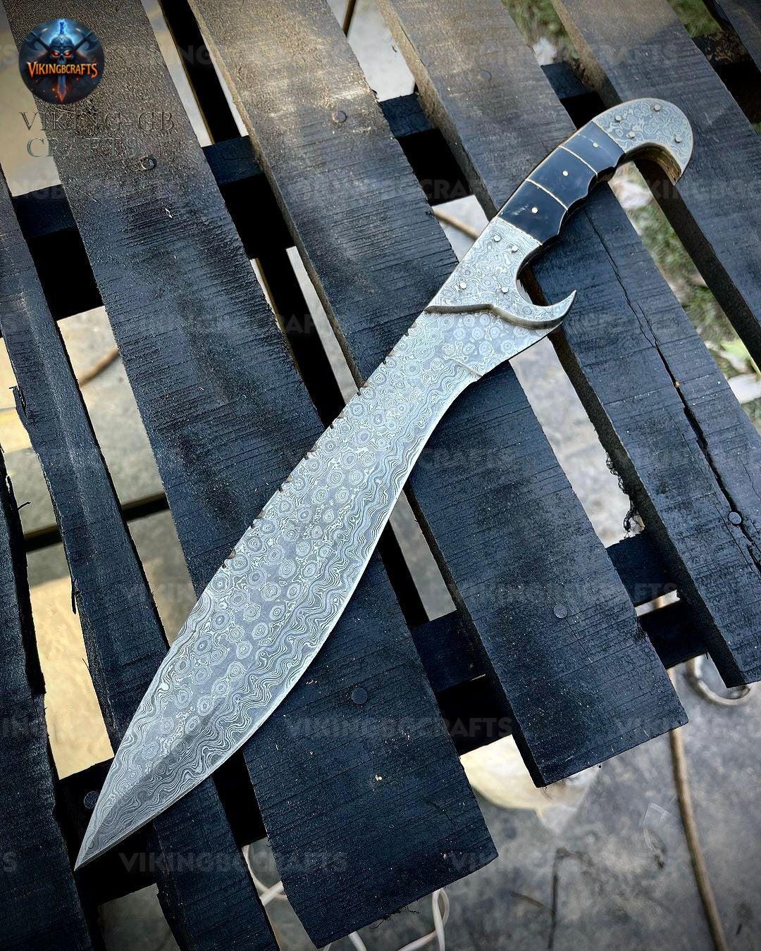 Damascus Machete 18 Inches Custom Handmade Damascus Steel Blade | Gift ...