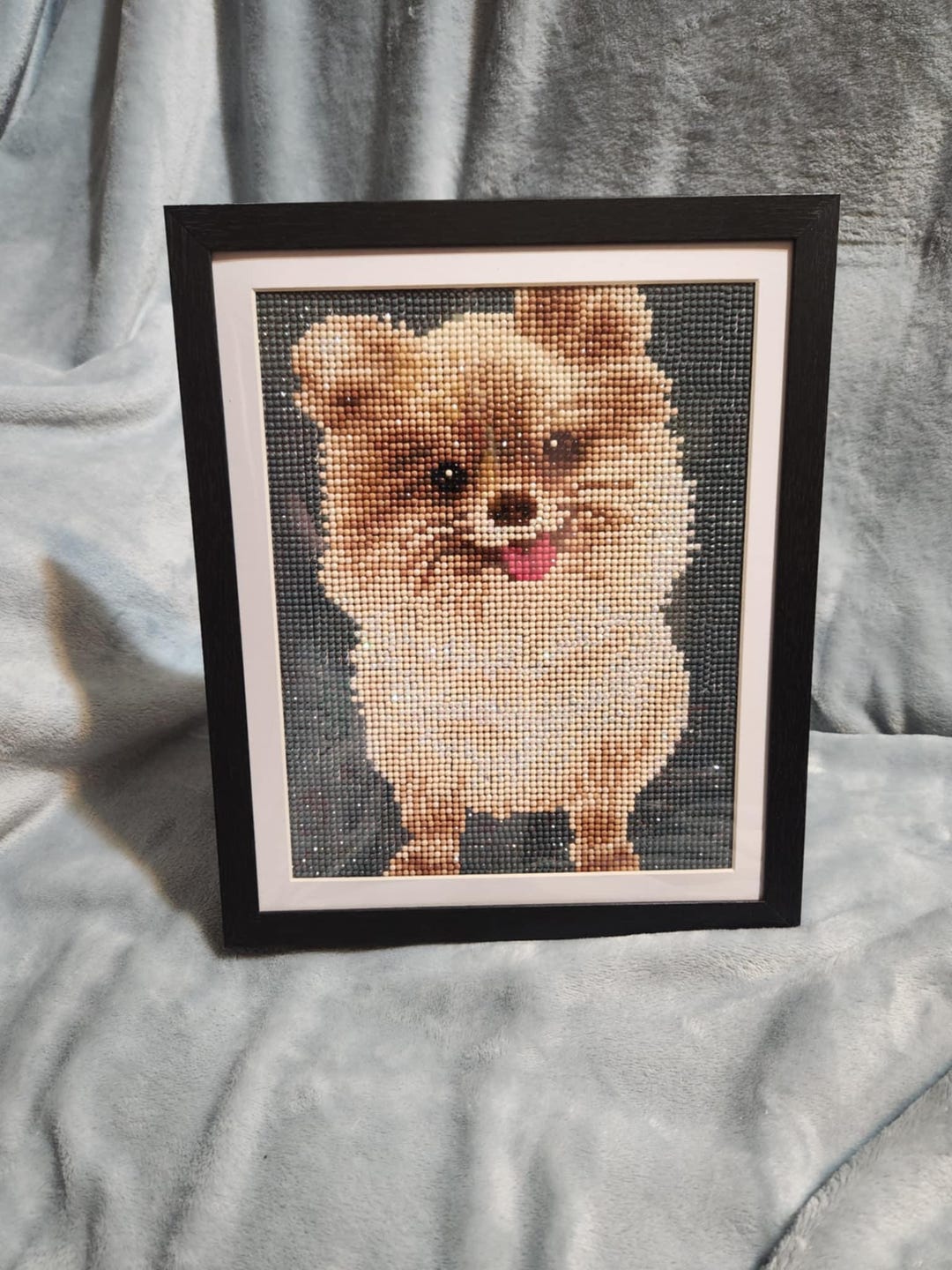 Completed/framed Diamond Dots – Pomeranian Dog - Etsy