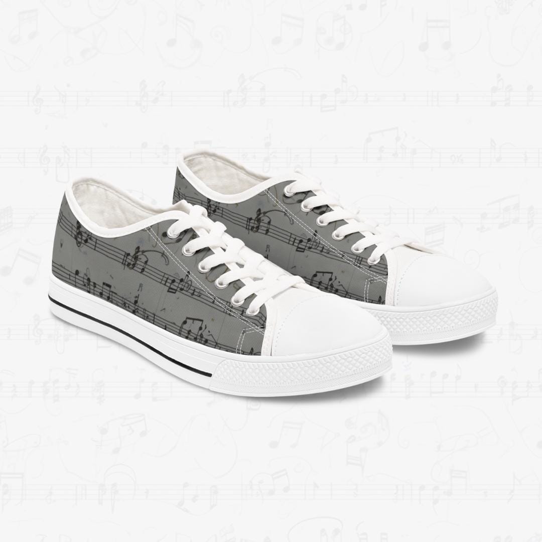 Sneaker Music Note Aesthetic Sneaker for Women Alternative Graphic Low ...