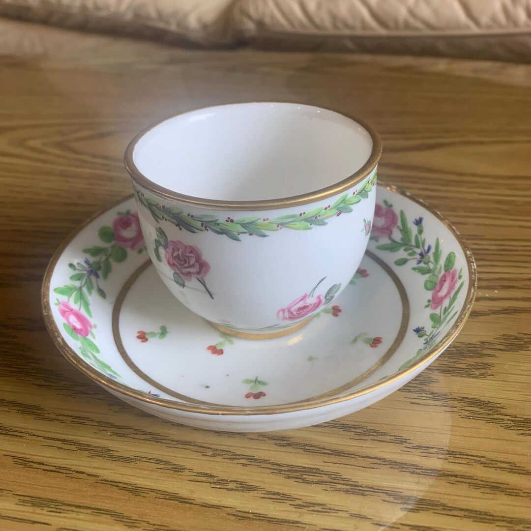 Antique France Sèvres Soft Paste Porcelain Tea Bowl and Saucer, C. 1770 ...