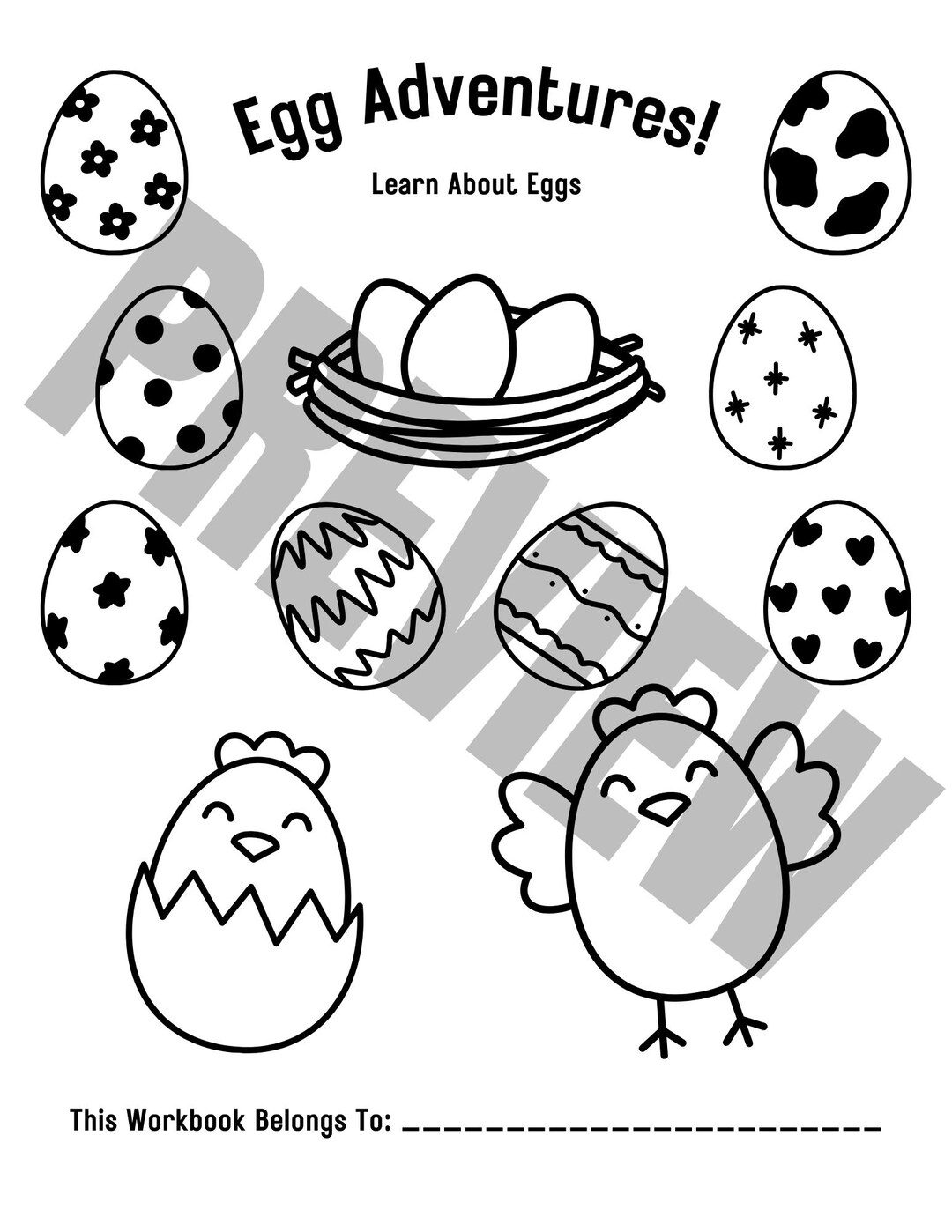 First Grade - Egg Adventures - Learning Worksheet - Etsy