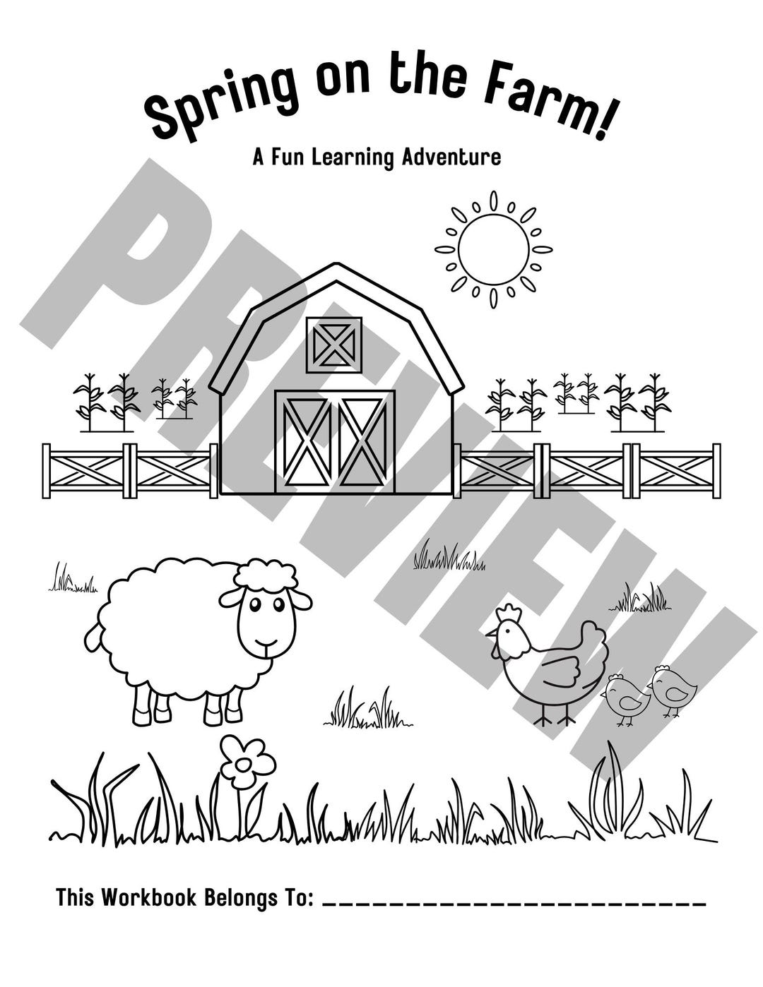 First Grade - Spring on the Farm: Learning Fun! - Learning Worksheet - Etsy