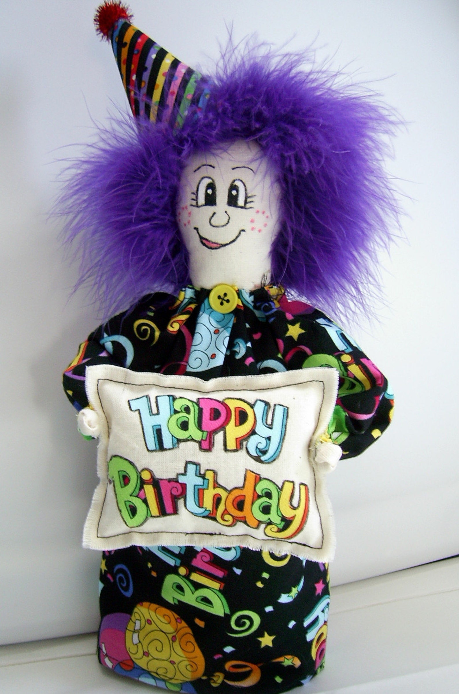 Happy Birthday Cloth Doll Decoration Pinhead Happy Face (TM) - Etsy