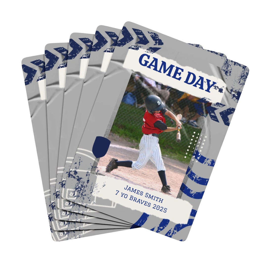 Personalized Baseball Card Style Playing Cards, Custom Photo and Text ...