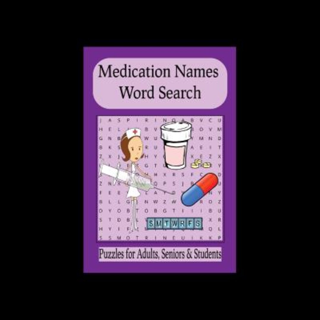 Medication Names Word Search Puzzle Book, Downloadable, Printable ...