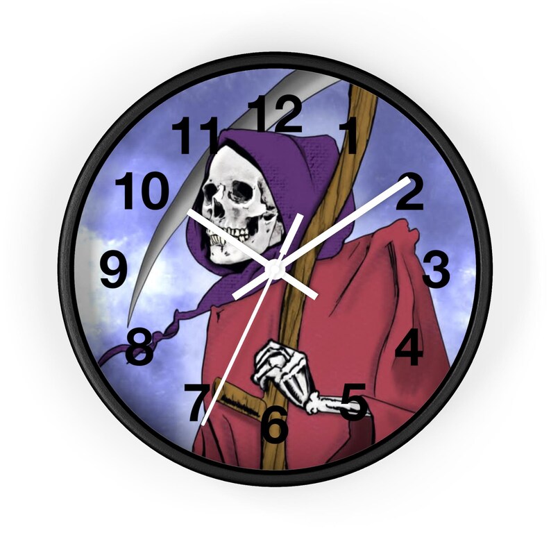 Gothic Grim Reaper Wall Clock - Spooky Decor, Halloween Gift, Unique ...