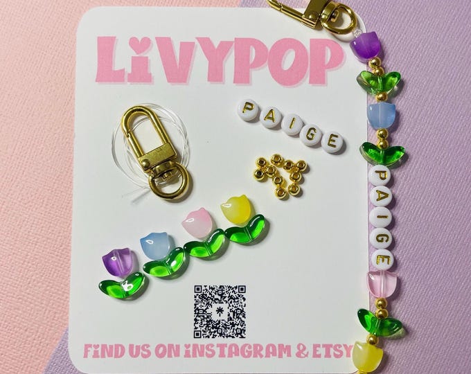 Personalized Bag Charm Kit-diy Bag Charm-kids Party Favor-tulips - Etsy