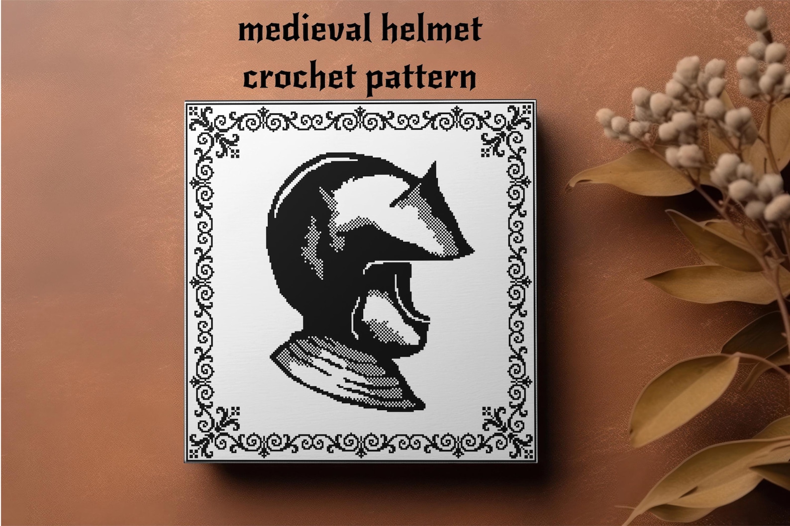 Medieval Helmet Crochet Pattern - Filet and Tapestry Crochet Pattern ...