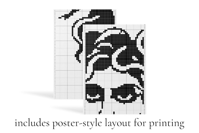 Medusa Filet Crochet Pattern - Mosaic Crochet Pattern - Mythical Wall ...