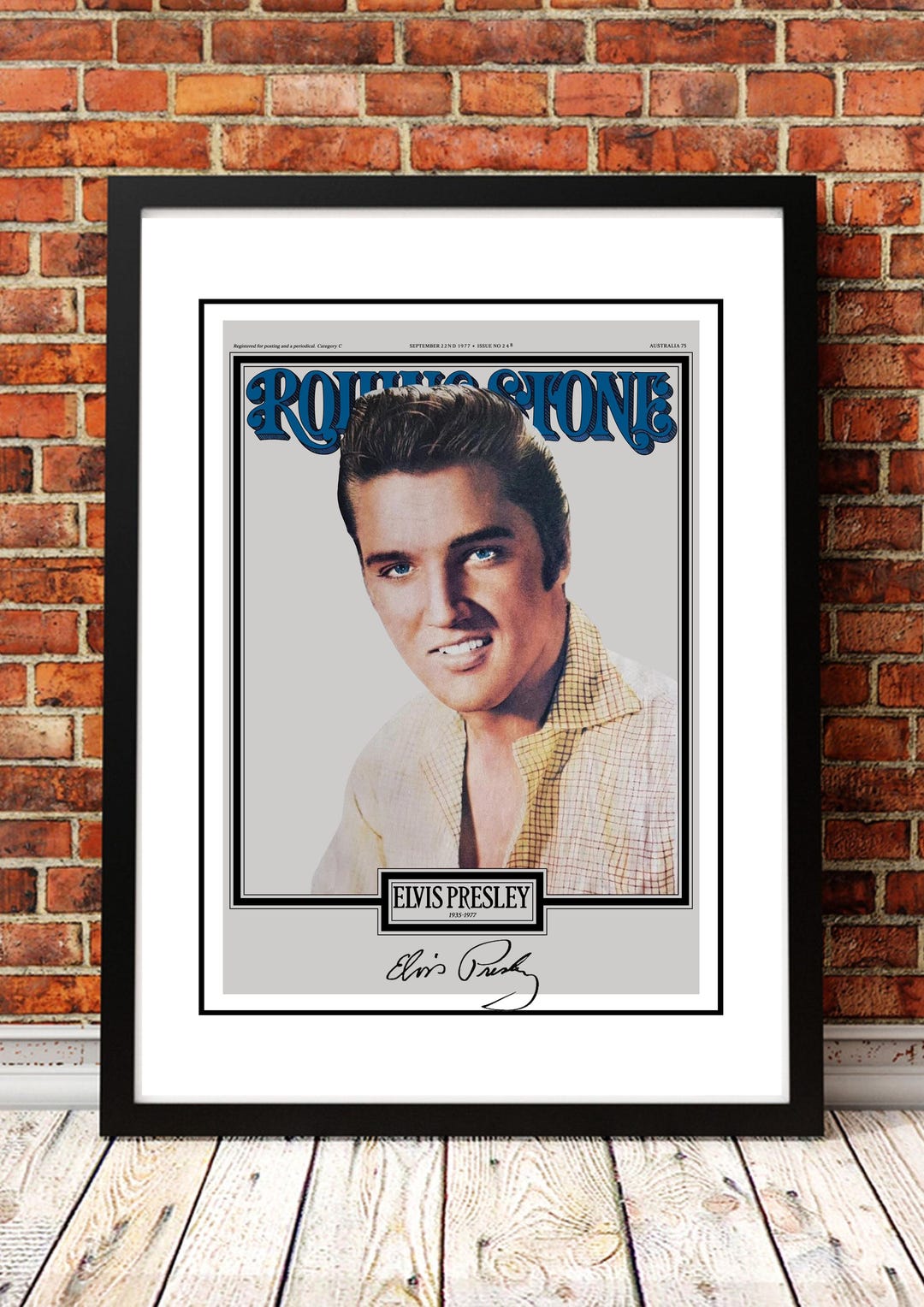 FRAMED ELVIS PRESLEY 'rolling Stone Magazine' Signed Promo Print (1977 ...