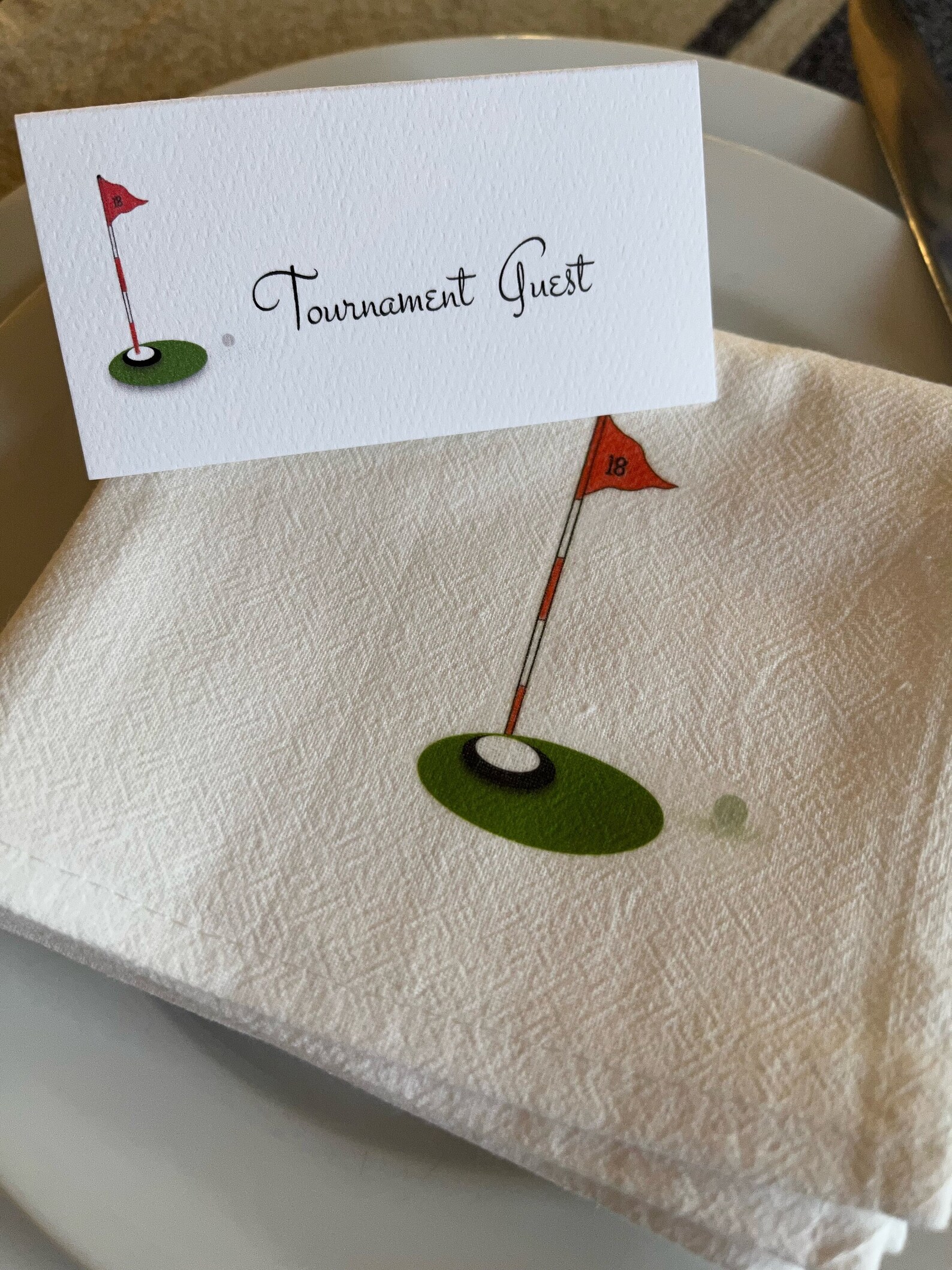 Golf 18th Hole Napkins, Flour Sack Cotton, Golf Pro Shop, Golfers Gift ...