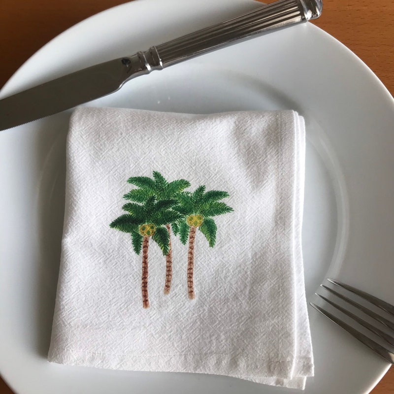 Palm Tree Napkin - Etsy
