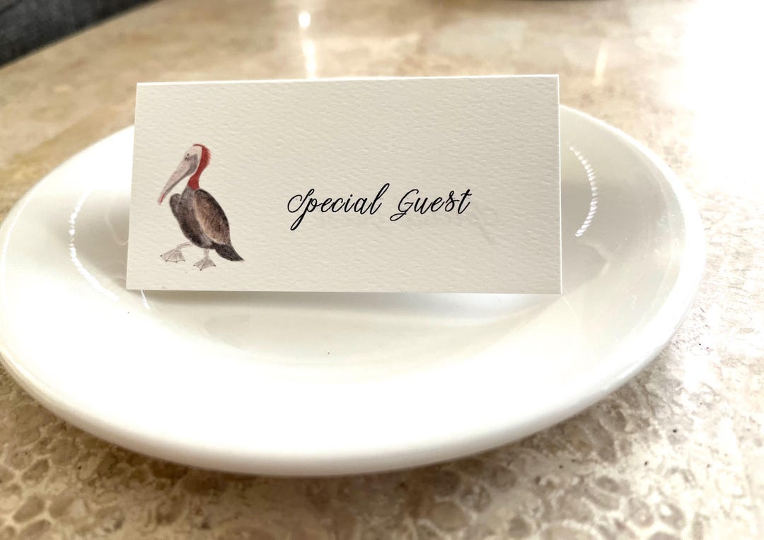 Pelican Coastal Bird Place Cards: Personalized Table Seating - Etsy