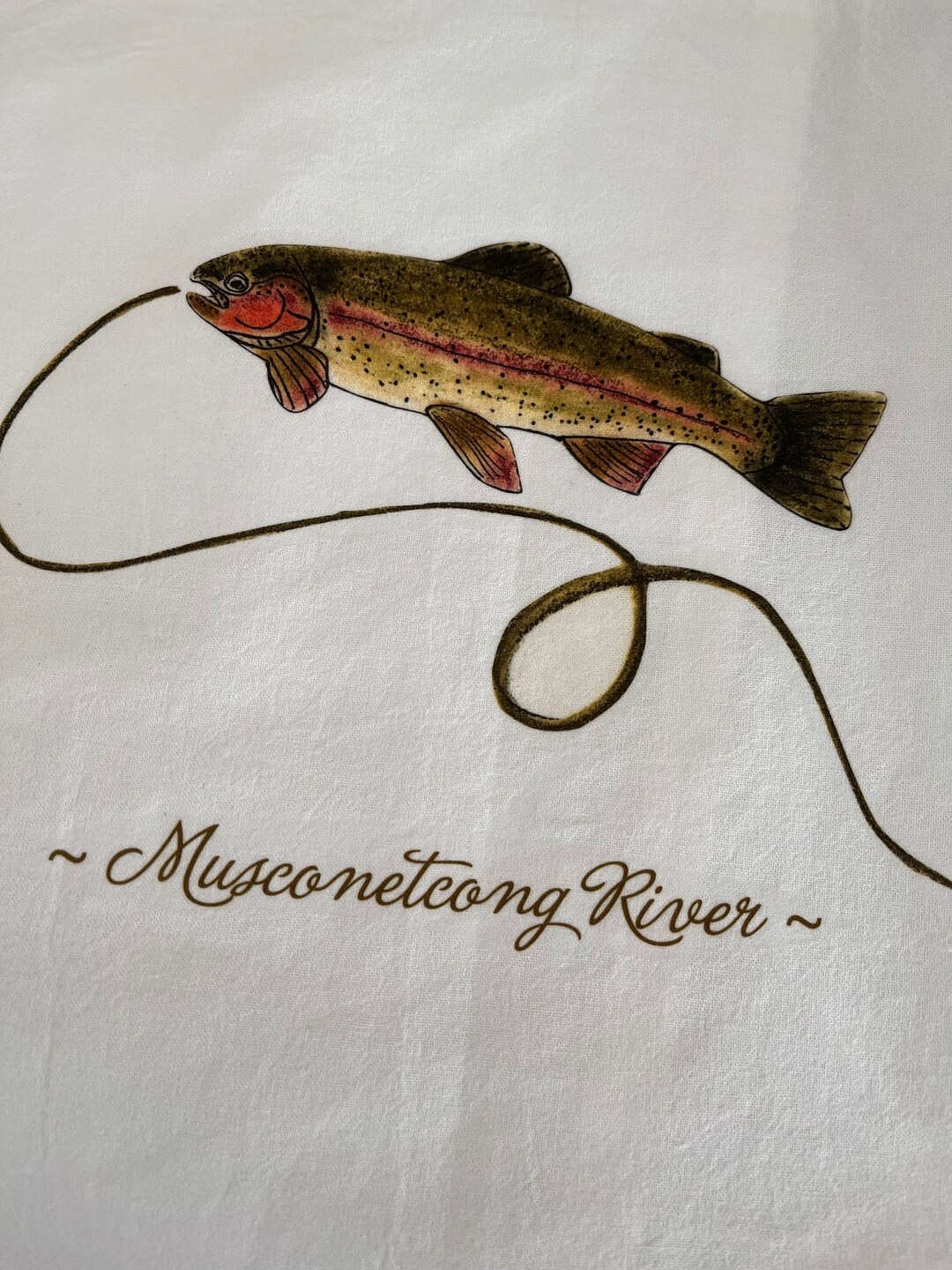 Personalized Rainbow Trout Tea Towel, Fly Fisherman Gift - Etsy