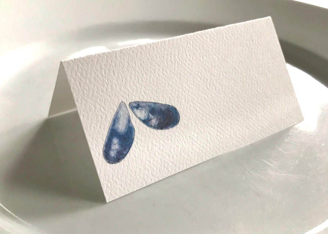 Mussel Shell Place Cards: Personalized Ocean Theme Table Decor - Etsy