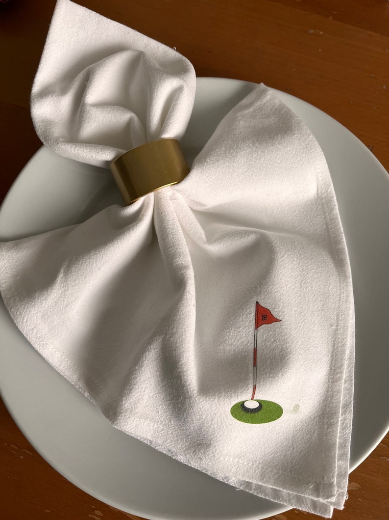 Golf 18th Hole Napkins, Flour Sack Cotton, Golf Pro Shop, Golfers Gift ...