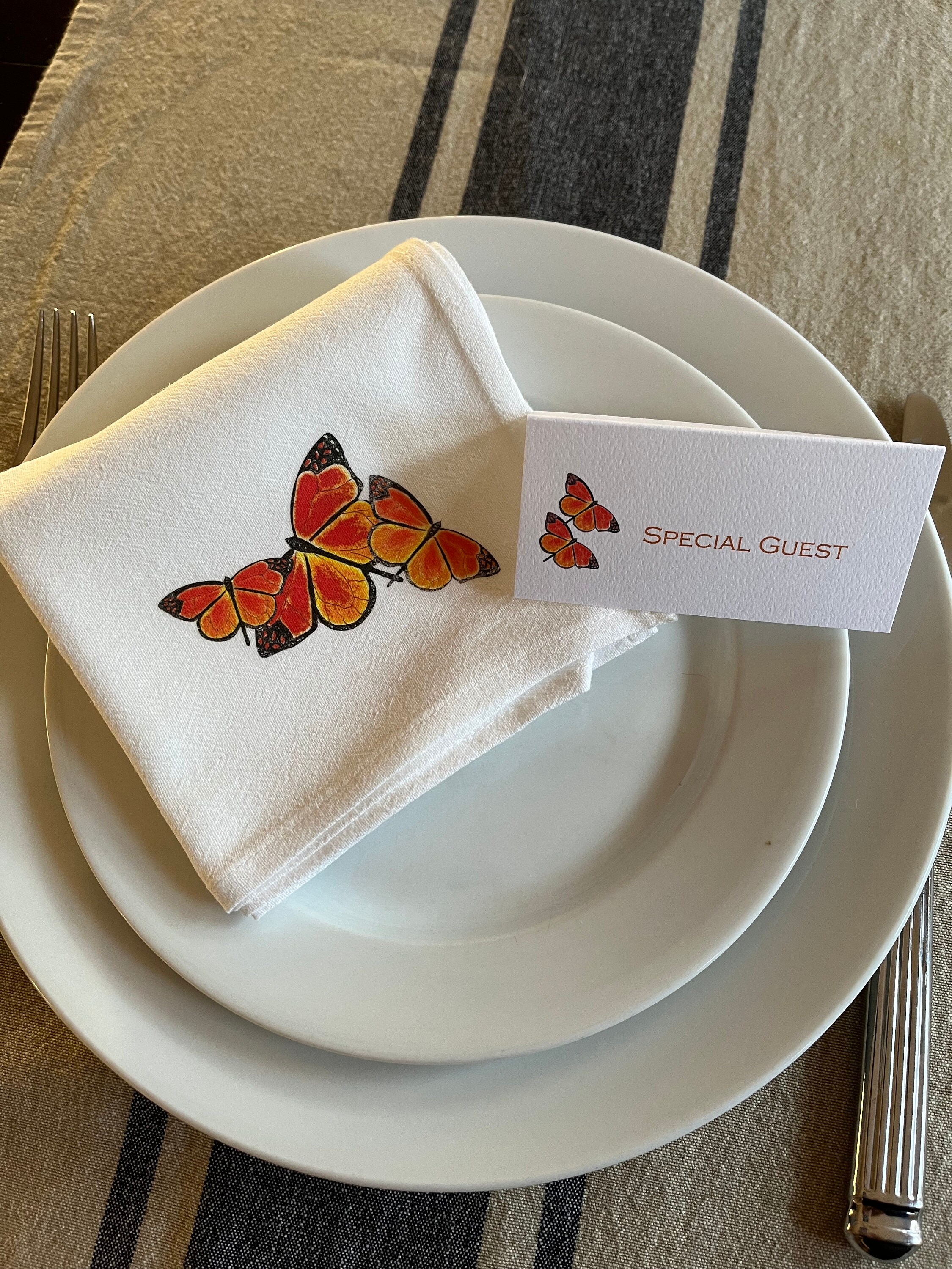 Butterfly Name Cards, Monarch Butterfly Seating Cards, Event, Garden ...