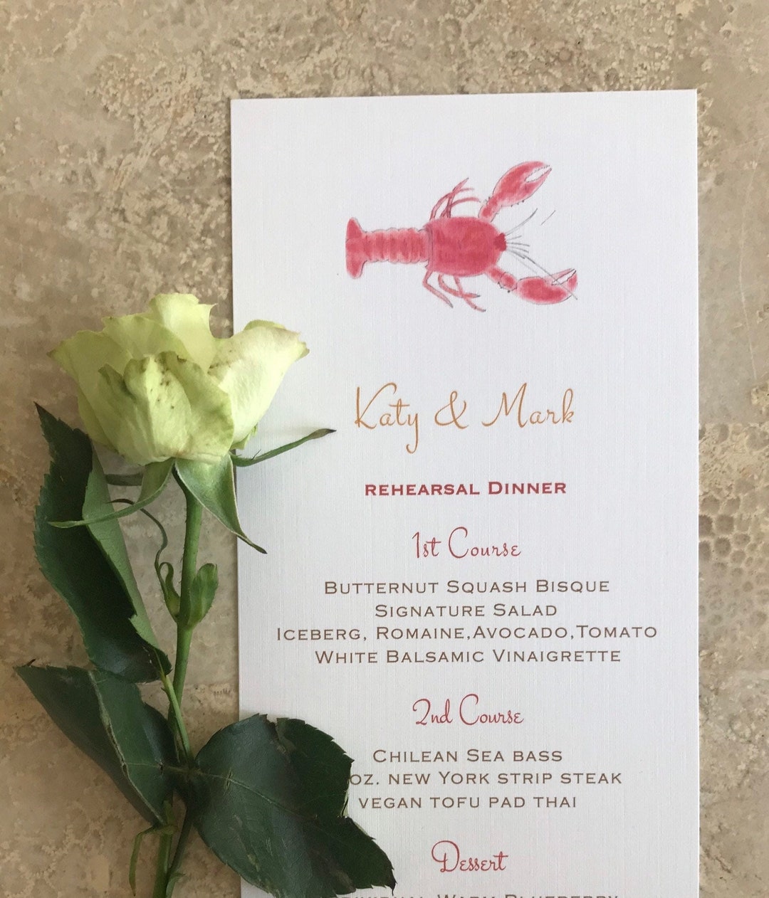 Lobster Art Elegant Event Menu, Personalized Menu, Maritime Living ...