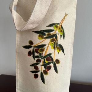Olive Branch Wine Tote Bag With Gift Tag, Reusable BYOB Carrier - Etsy