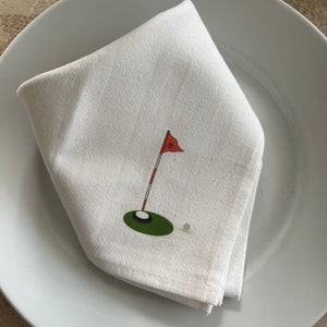 Golf 18th Hole Napkins, Flour Sack Cotton, Golf Pro Shop, Golfers Gift ...
