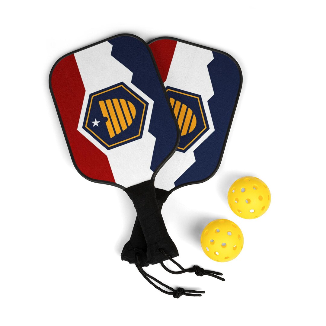 Utah State Flag Wooden Pickleball Kit With Custom Utah State Flag ...