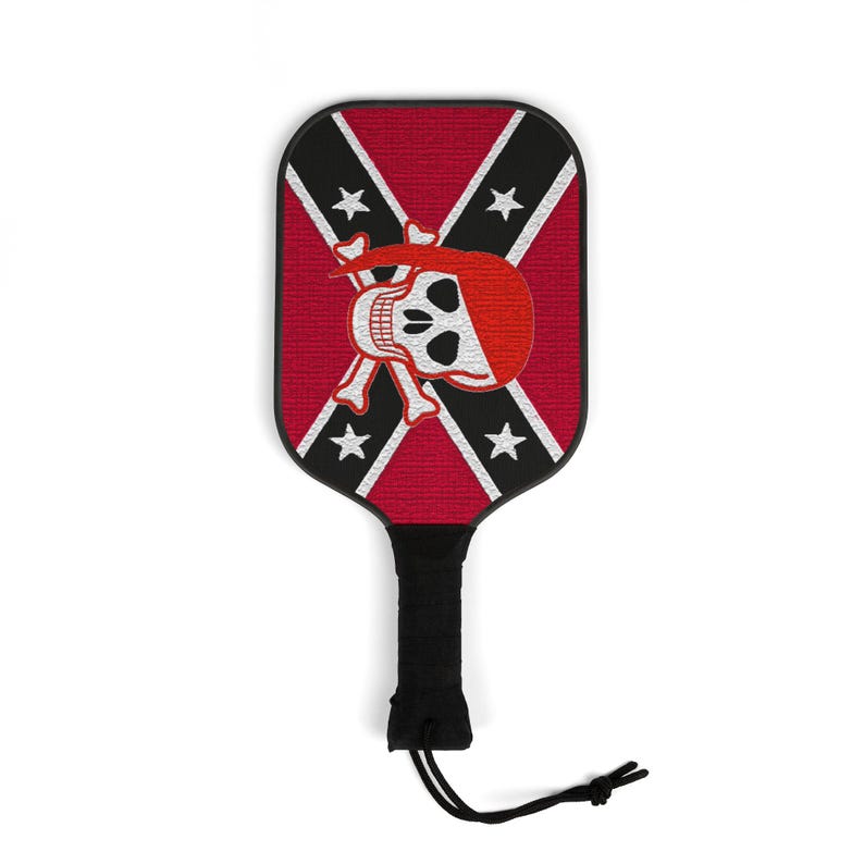 Rebel Flag Skull Pickleball Paddle Set: 2 Wooden Paddles, Balls & Bag ...