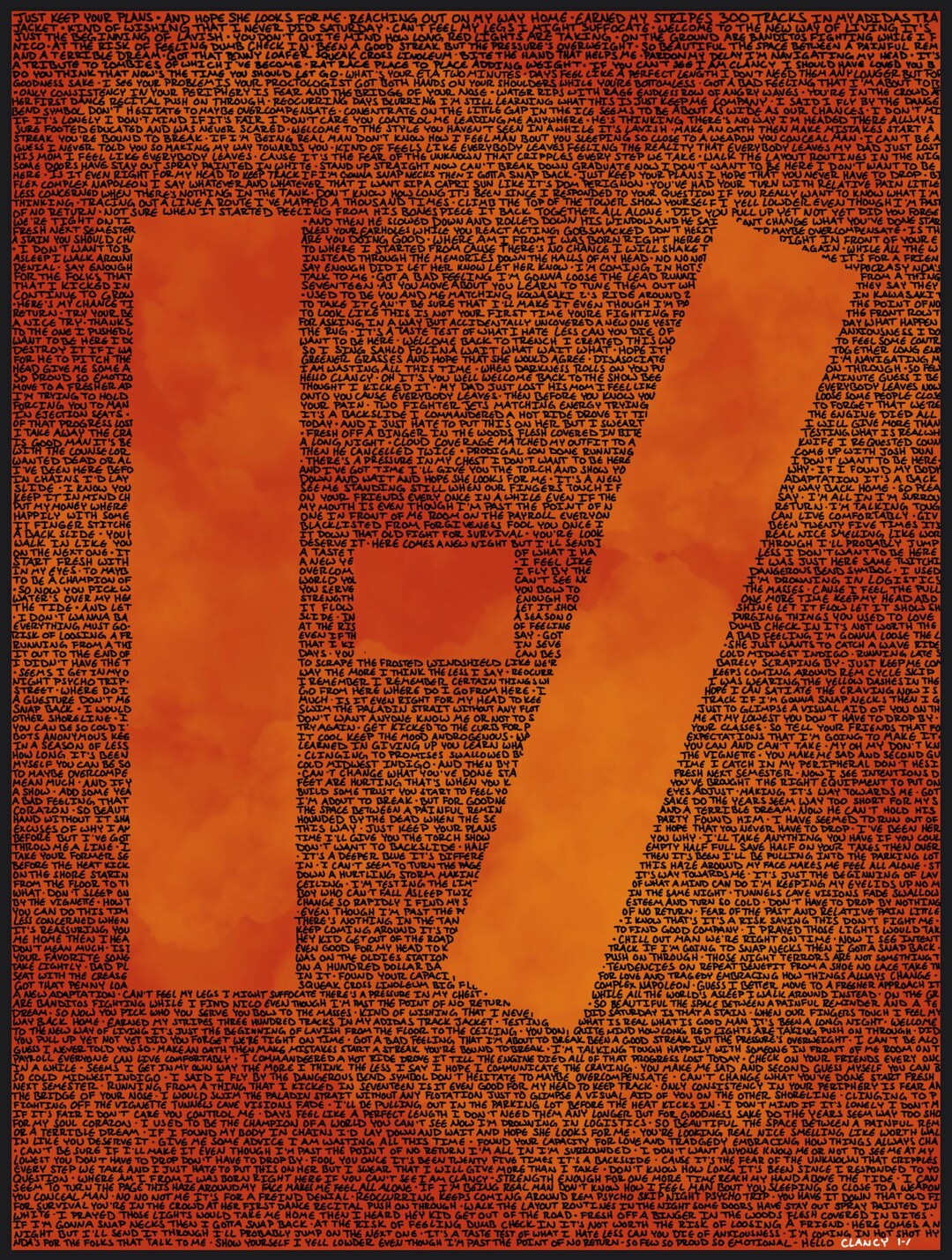 Twenty One Pilots Clancy Lyrics Poster - Etsy